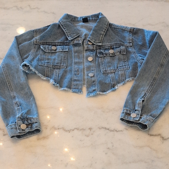 SHEIN | Jackets & Coats | Kids Jean Denim Cropped Jacket | Poshmark